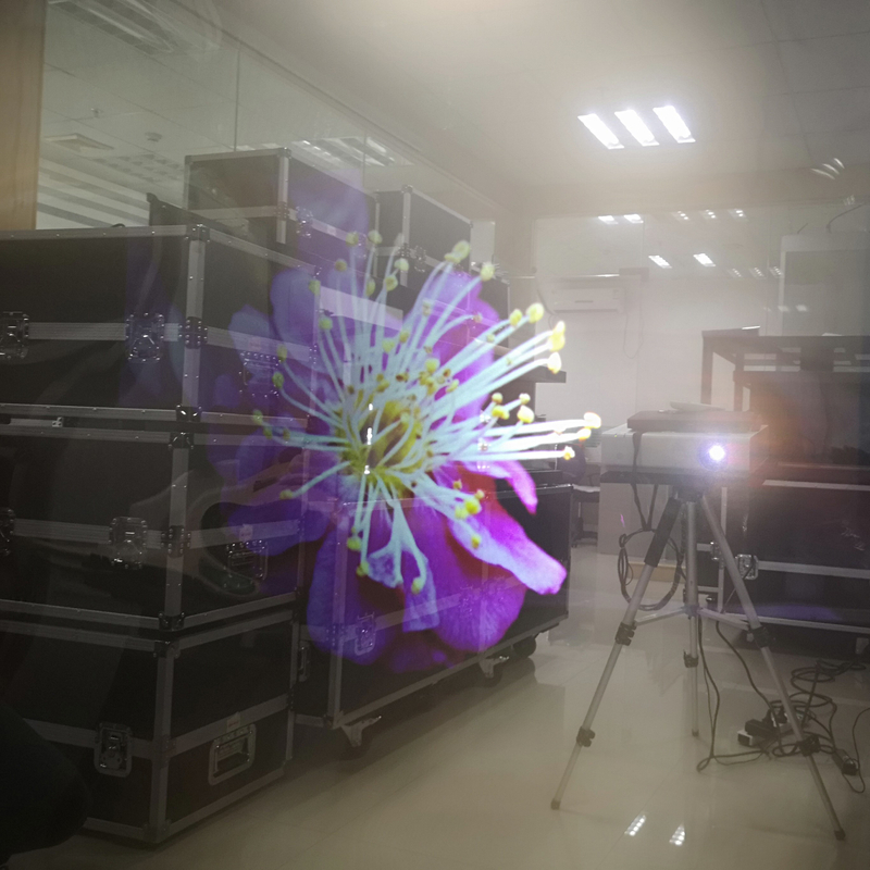 Self Adhesive 3D Holographic Transparent Rear Projection Film For Shop ...